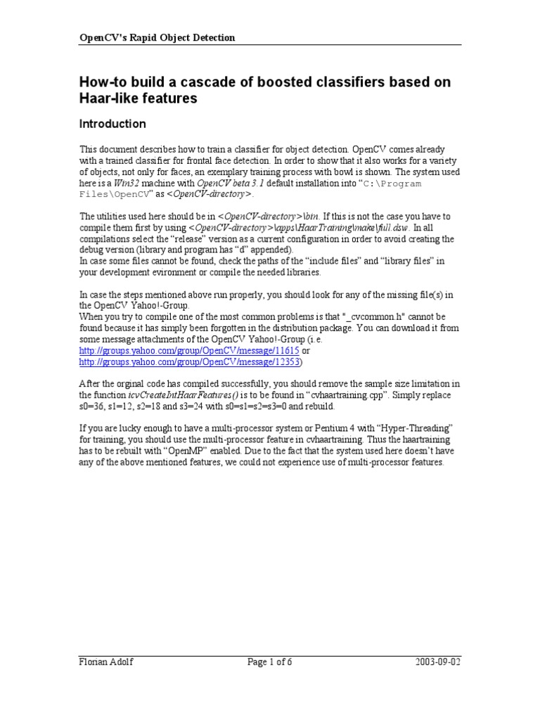 How To Use Haar Classifier | PDF