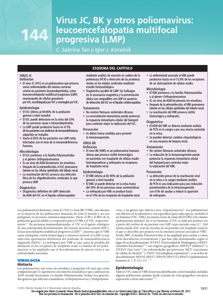 Histología De La Leucoencefalopatía Multifocal Progresiva