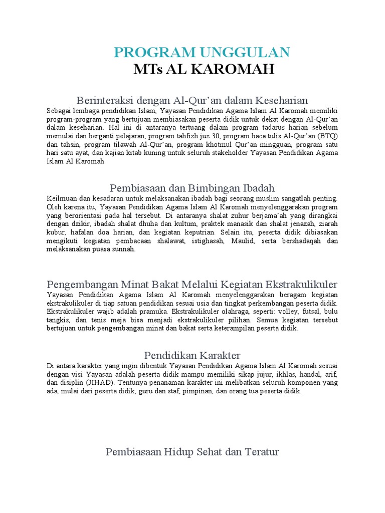 Program Unggulan | PDF