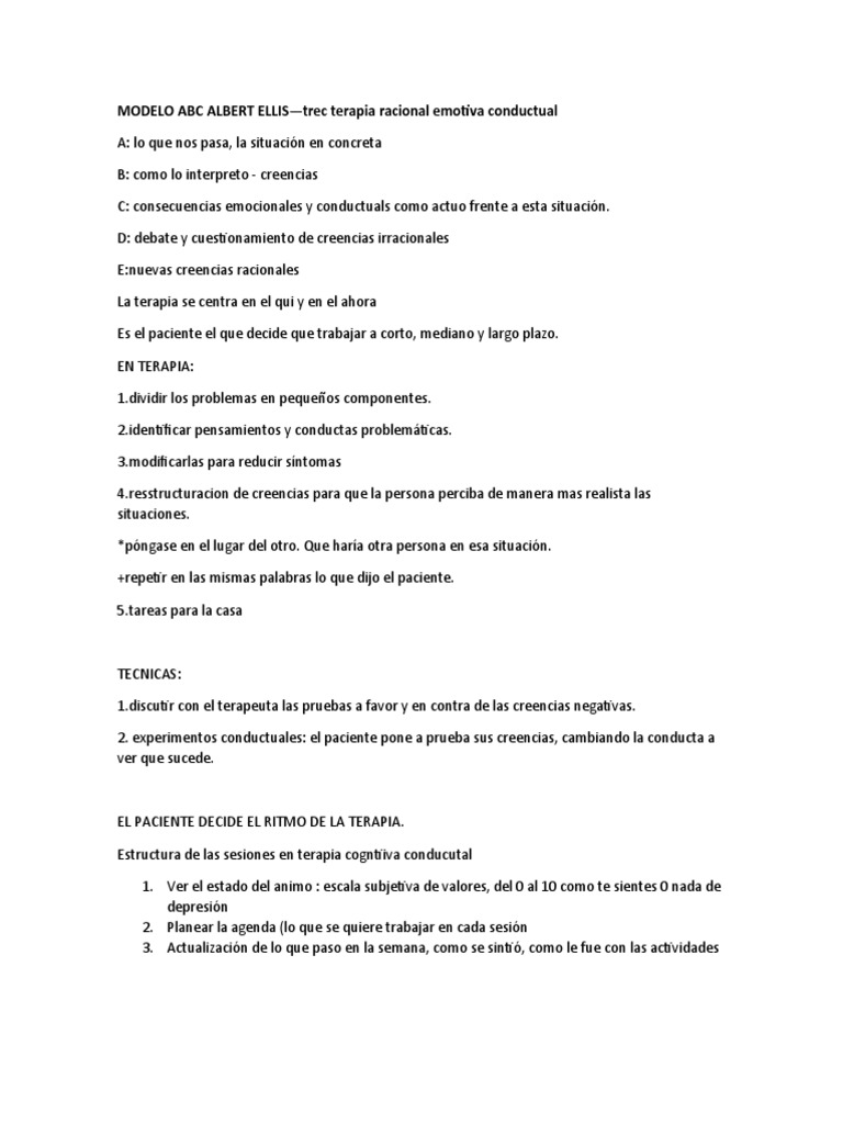 Modelo Abc Albert Ellis | PDF