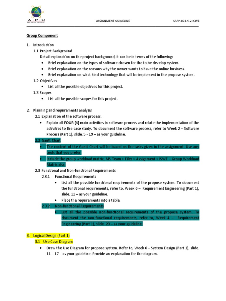 ISWE - Assignment Guideline | PDF | Use Case | Interface (Computing)