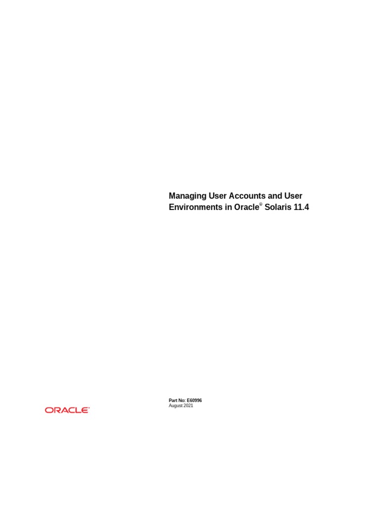 Managing User Accounts and User Environments in Oracle Solaris 11.4 | PDF | Command Line ...