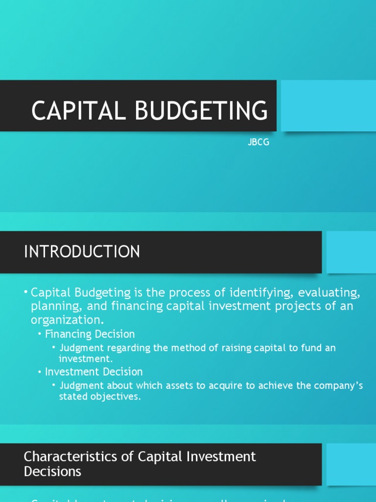 Chapter 15 Capital Budgeting | PDF | Net Present Value | Capital Budgeting
