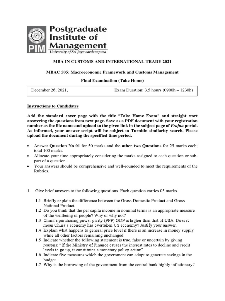 MBAC 2021 - MBAC505-MBAC2021 - 2021 - 4 - Approved - Paper | PDF | Inflation | Gross Domestic ...