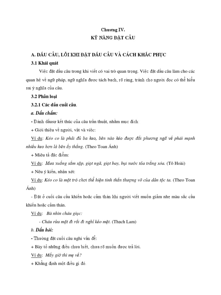 Chương IV - KY NANG DAT CAU | PDF