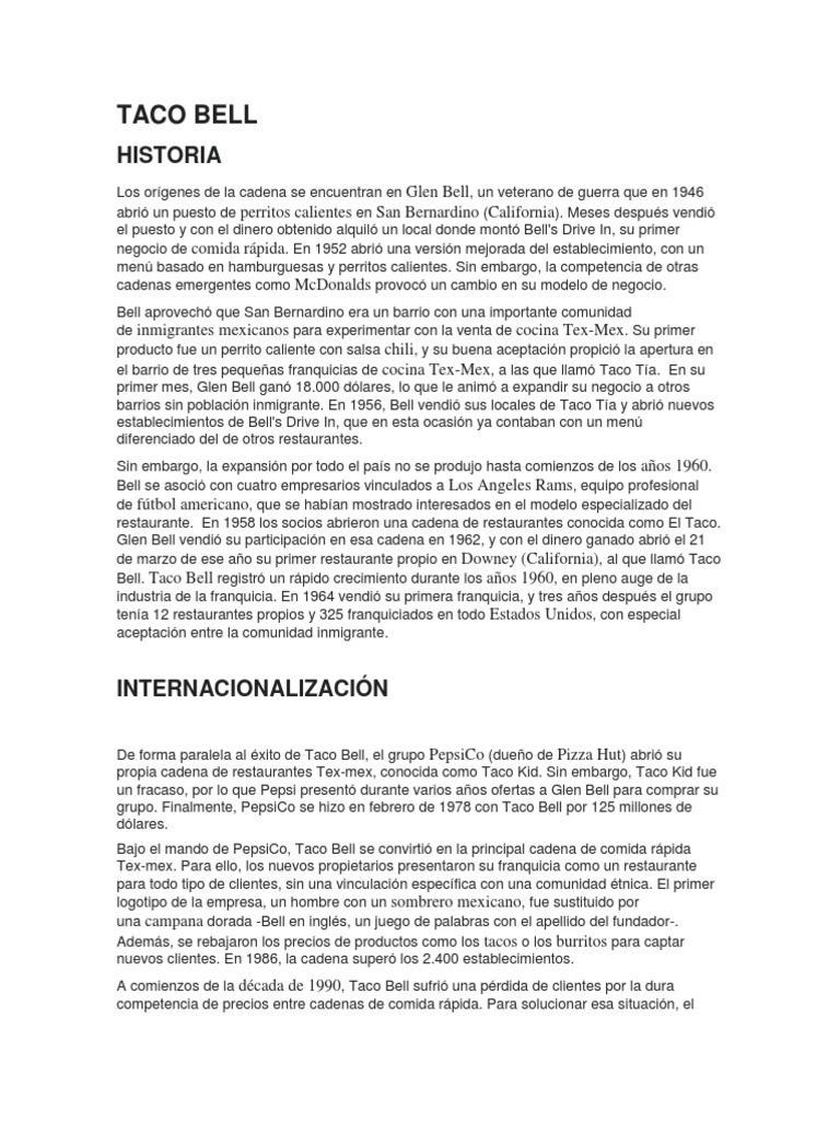 La historia de Taco Bell: De puesto de perritos calientes a cadena de ...