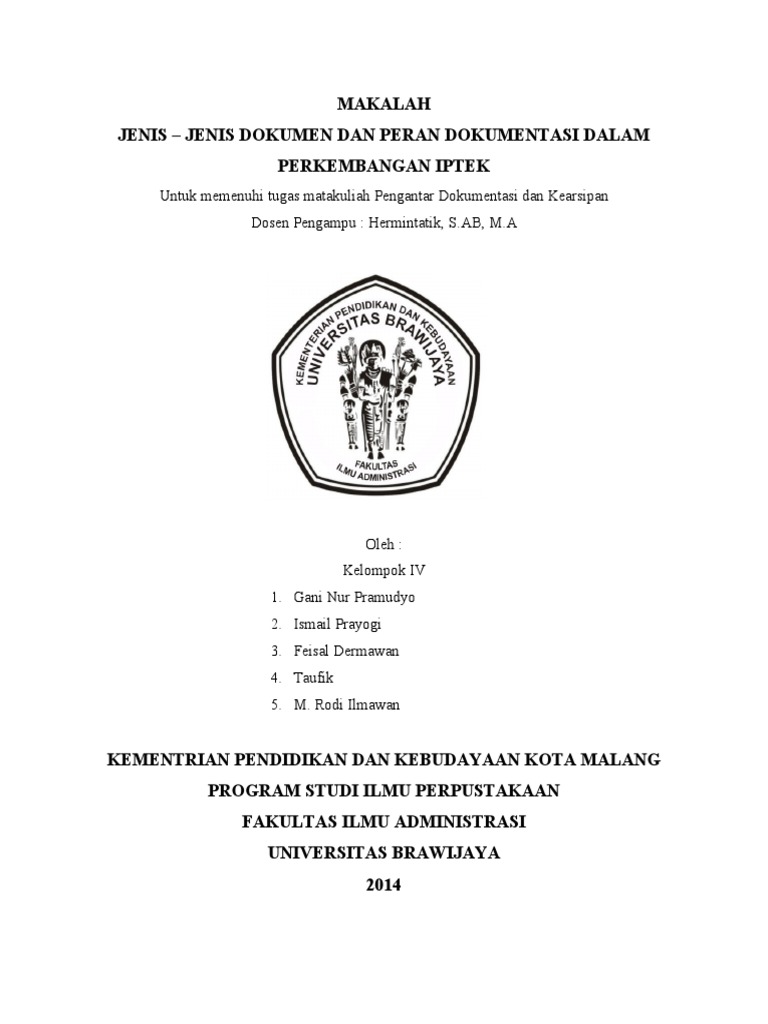 Jenis Dokumen dan Perannya dalam IPTEK | PDF
