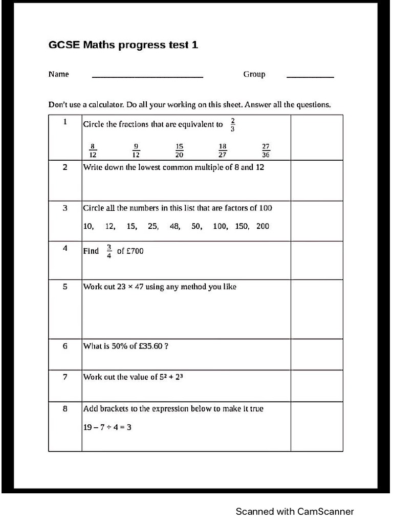 Gcse Math Questions | PDF