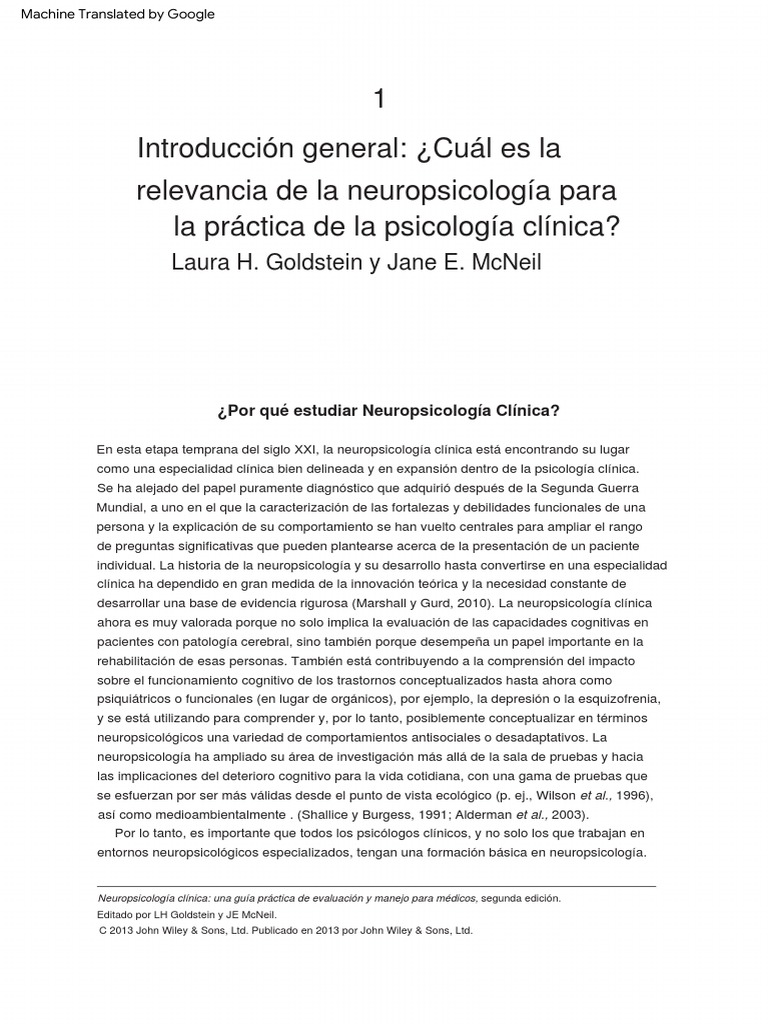 (Cap. 1) Clinical Neuropsychology A Practical Guide To Assessment and Management For Clinicians ...