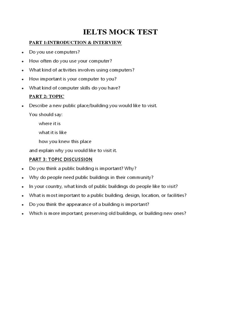 Ielts Mock Test | PDF