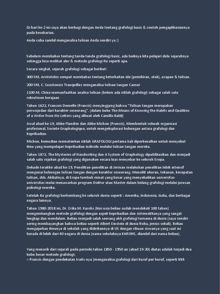 Grafologi - Fajar Bahari | PDF
