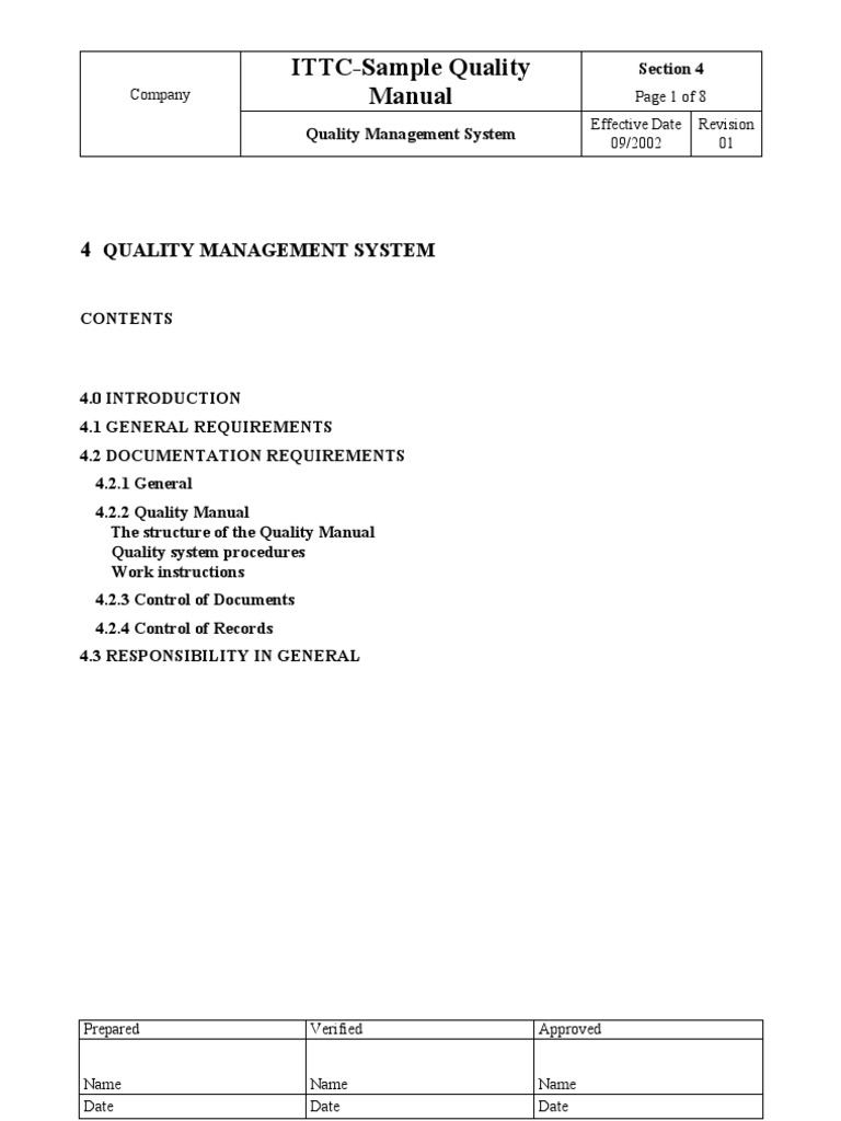 Quality Manual Sample | PDF | Quality Management System | Iso 9000