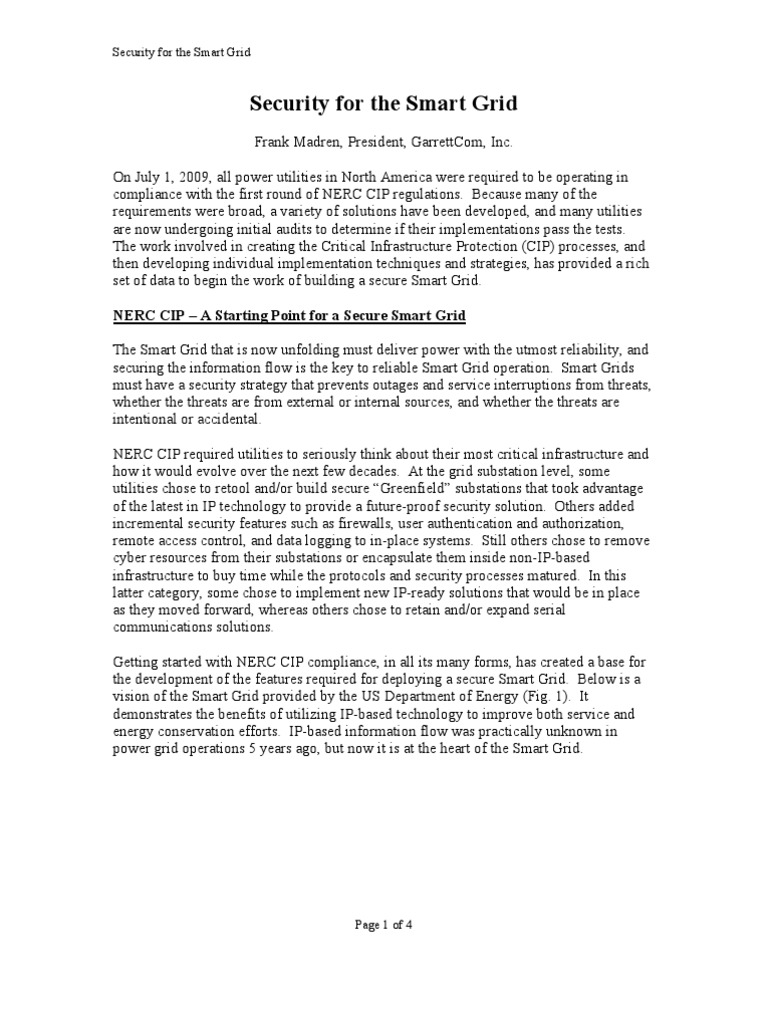 Security Smart Grid Pdf Electrical Grid Smart Grid
