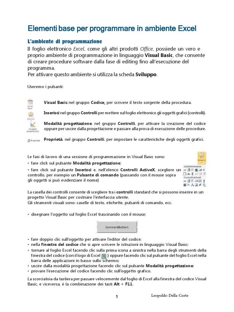 Basi Di Excel Vba | PDF