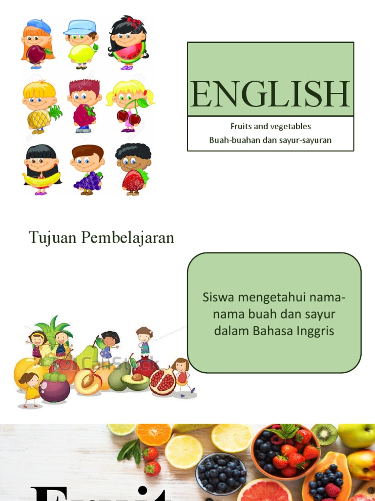 English: Fruits and Vegetables Buah-Buahan Dan Sayur-Sayuran | PDF