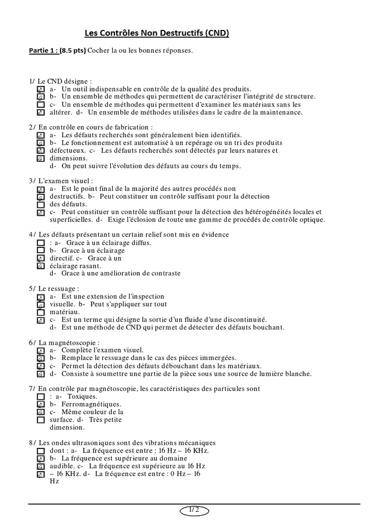 TD Les Contrôles Non Destructifs TD Les Contrôles Non Destructifs | PDF | Contrôle non ...