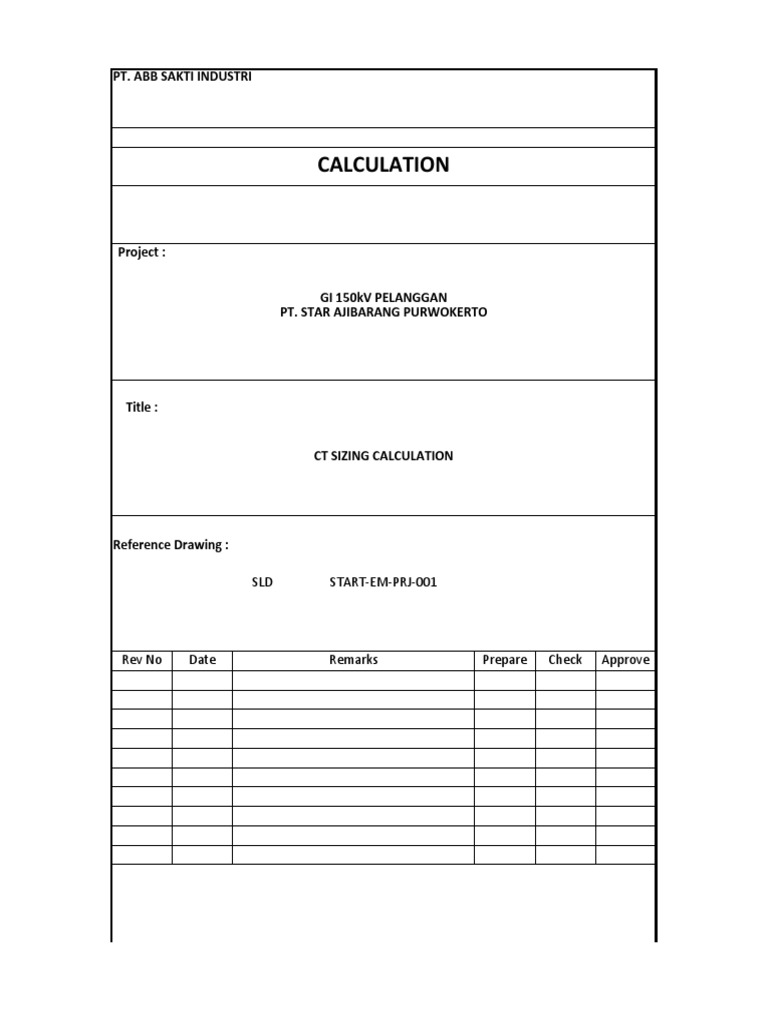 Calculation: Pt. Abb Sakti Industri | PDF | Transformer | Electrical ...