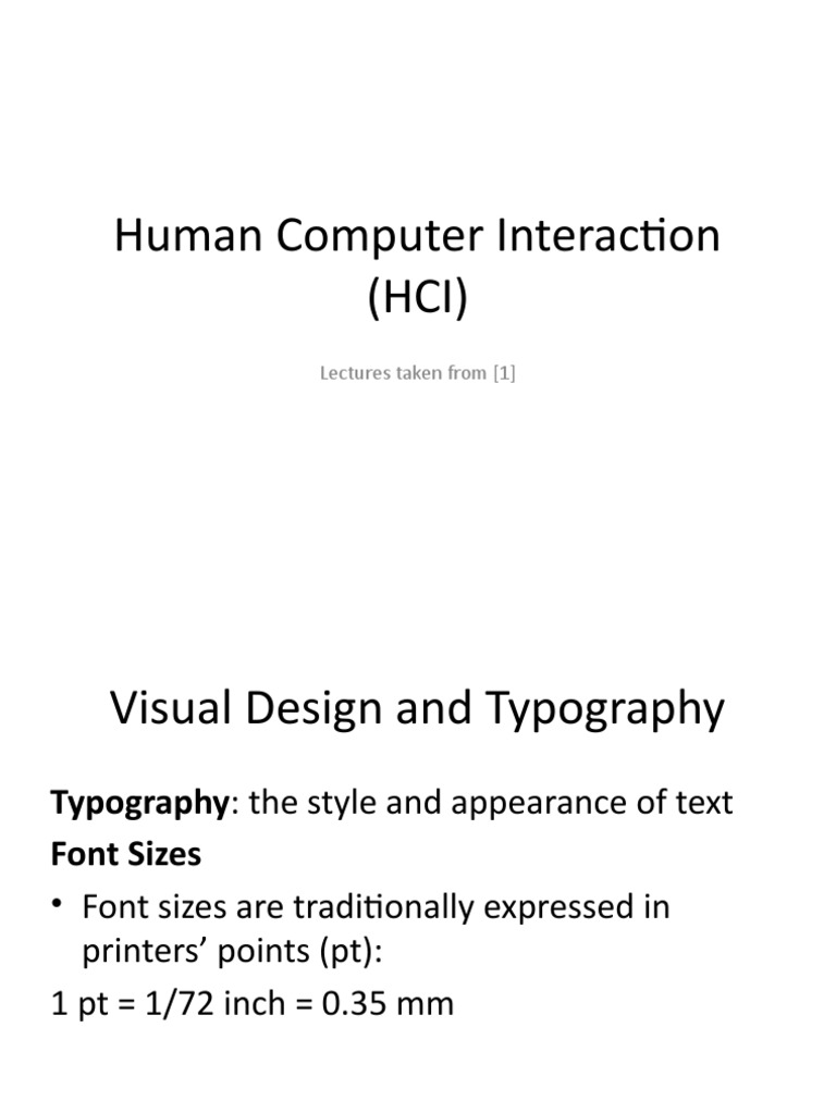 HCI Lec 19 Typography | PDF | Typefaces | Typography
