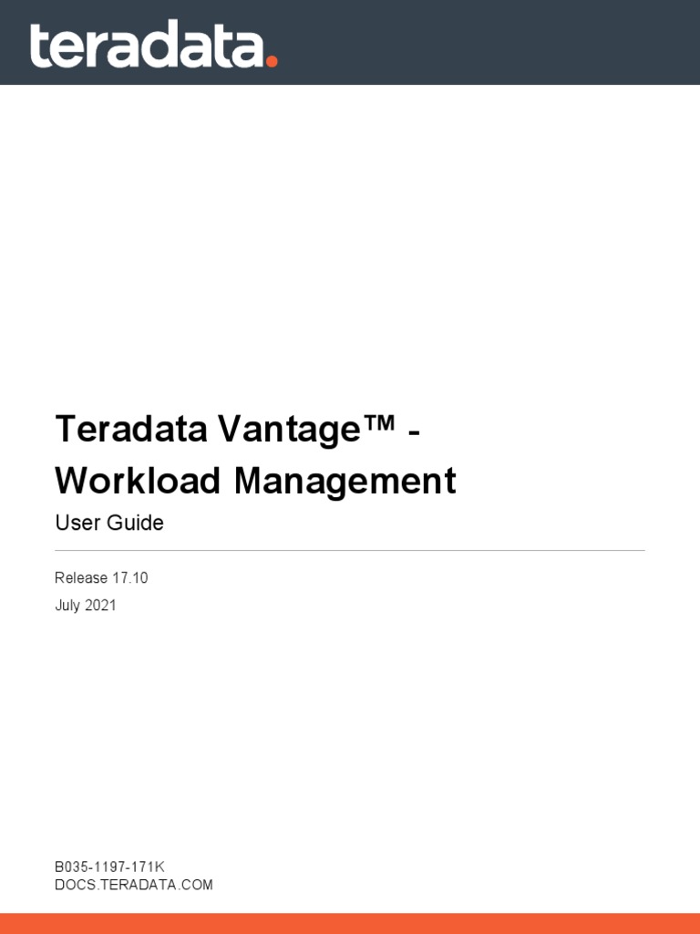 Teradata Vantage™ - Workload Management: User Guide | PDF | Databases ...