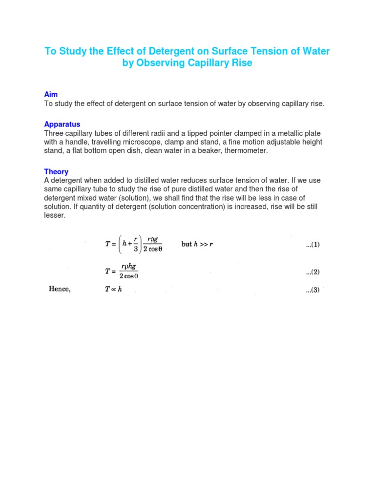Surface Tension Activity | PDF | Water | Surface Tension