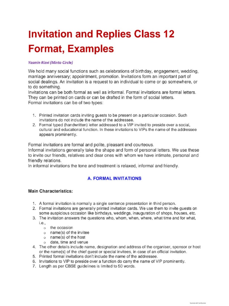 Invitation Format | PDF