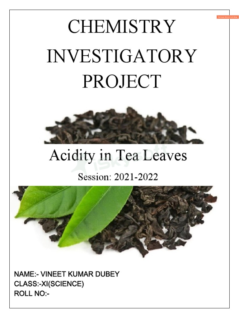 Chemistry Investigatory Project: Acidity in Tea Leaves | PDF