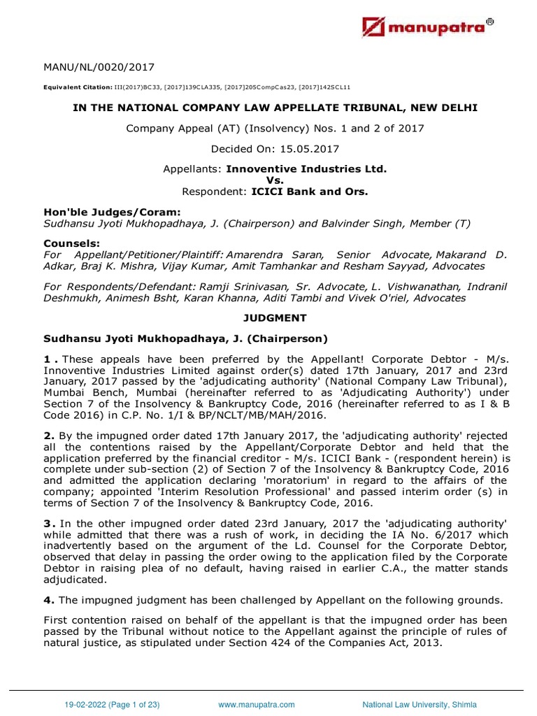 Innoventive Industries LTD Vs ICICI Bank and Ors ...