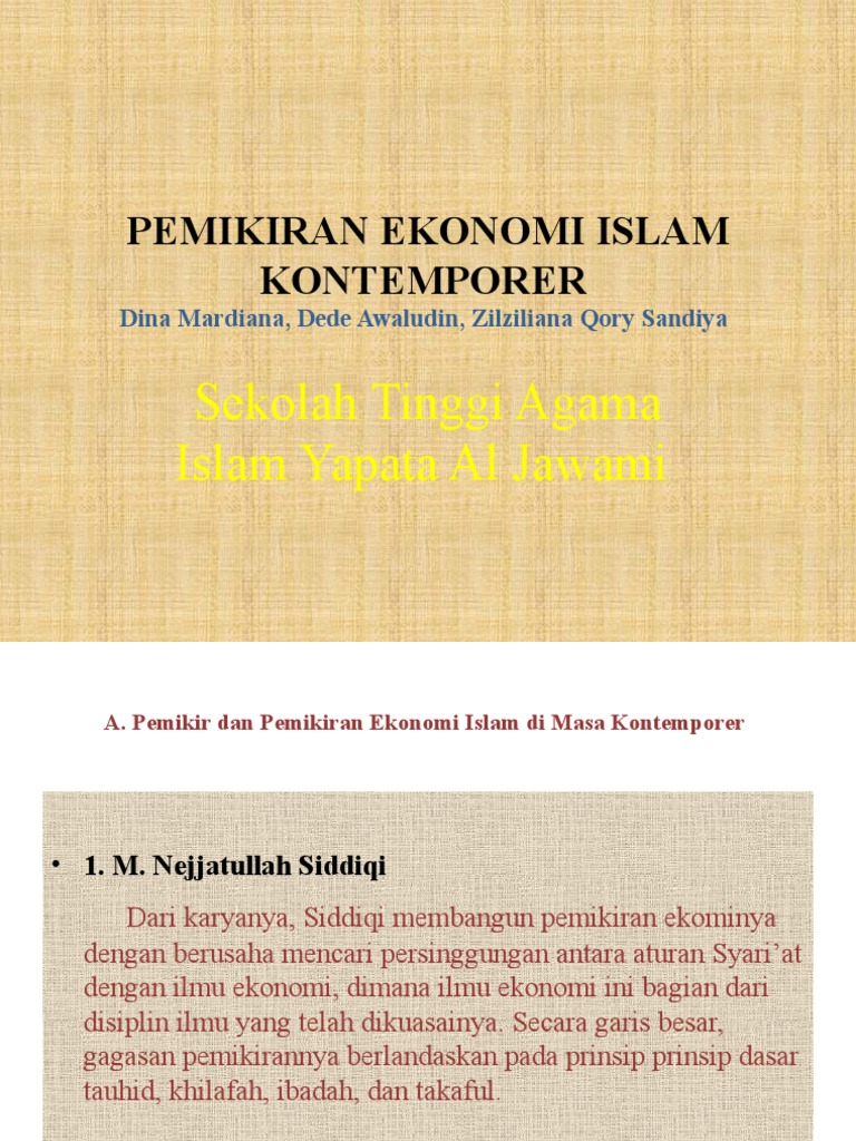 PEMIKIRAN EKONOMI ISLAM KONTEMPORER - PPT - Kel. 11 | PDF