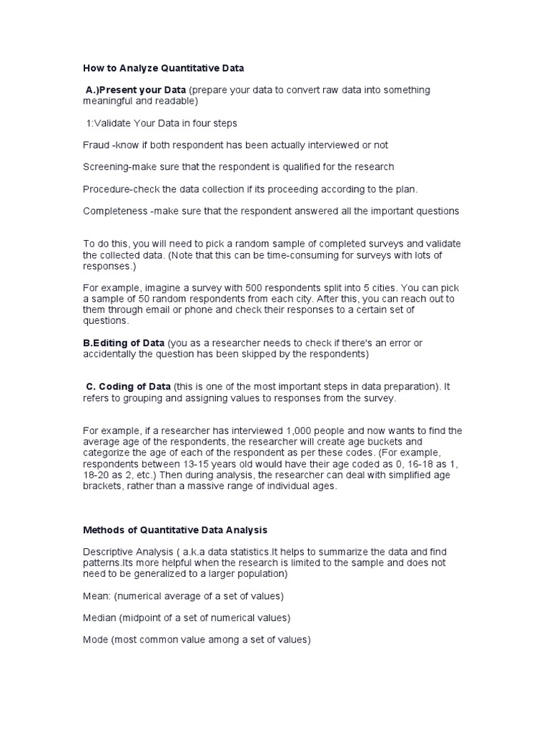 How To Analyze Quantitative Data | PDF | Survey Methodology | Data