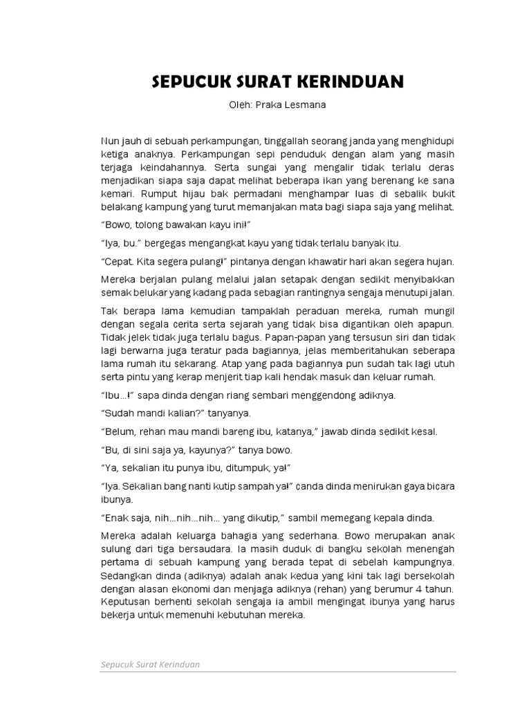 Sepucuk Surat Kerinduan | PDF