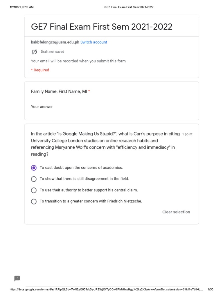GE7 Final Exam First Sem 2021-2022 | PDF | Climate Change | Greenhouse Effect