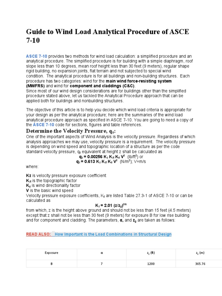 ASCE 7 Wind Load Calculation | PDF | Wound | Topography