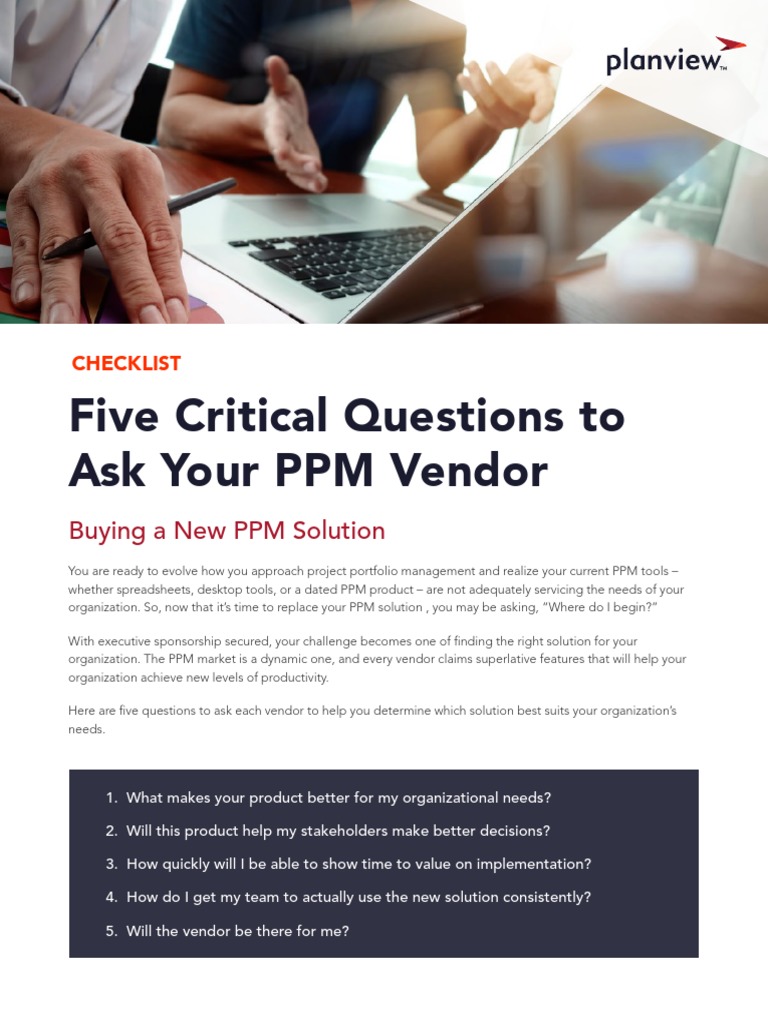 Five Critical Questions To Ask Your PPM Vendor-WP944LTREN | PDF | Cloud ...