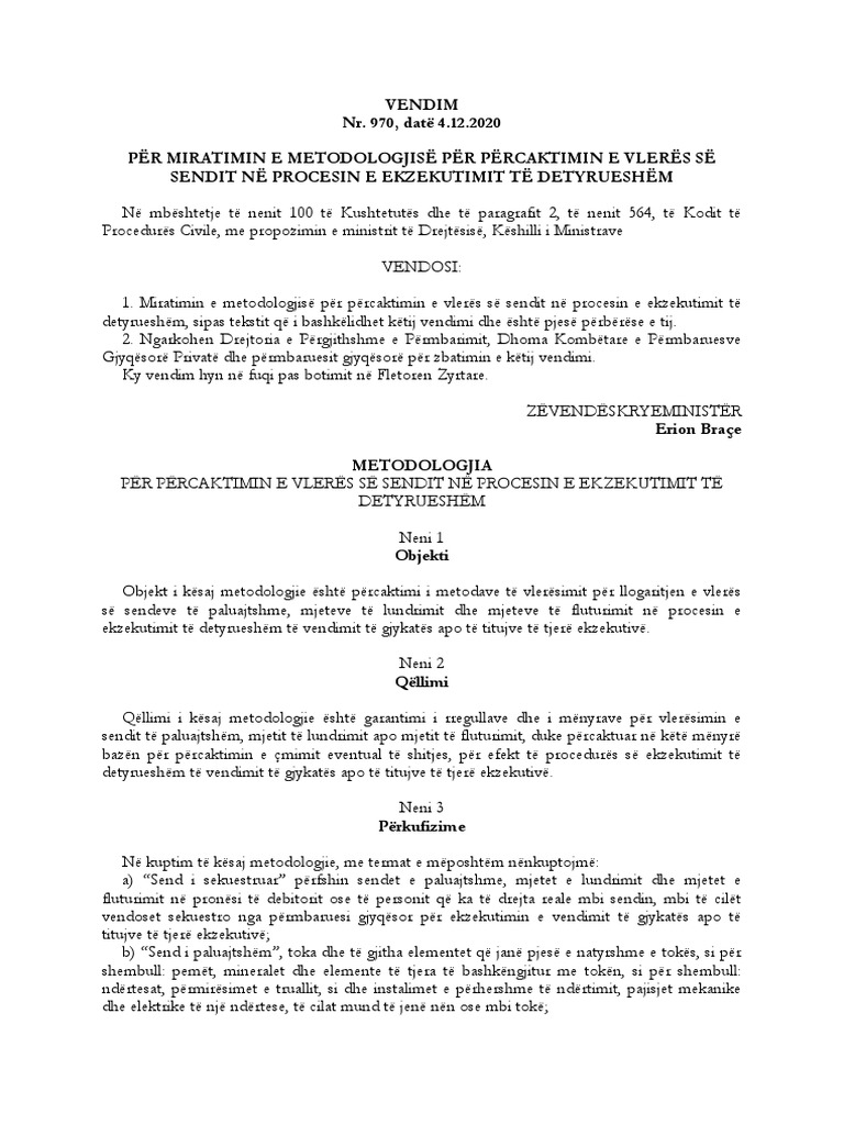 VKM Nr. 970 Datë 4.12.2020 | PDF
