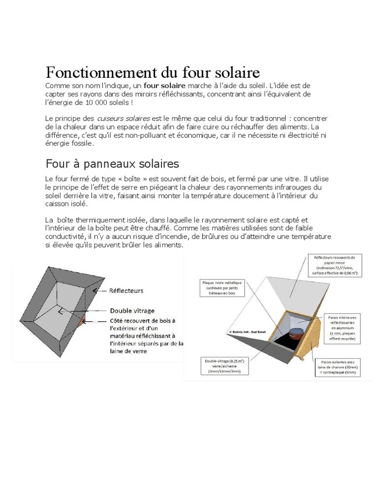 Fonctionnement Du Four Solaire | PDF | Four | La nature