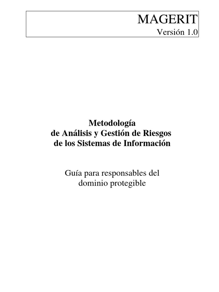 MAGERIT | Descargar gratis PDF | Ingeniería de confiabilidad | Software