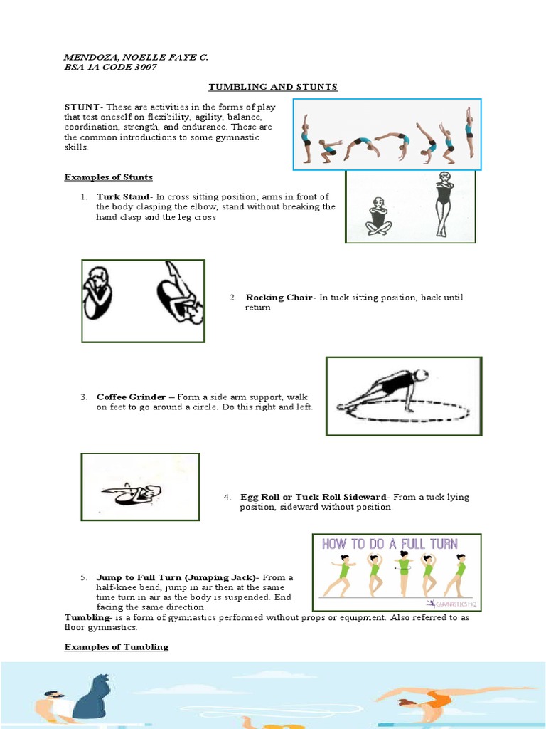 Tumbling and Stunts STUNT-These Are Activities in The Forms of Play ...