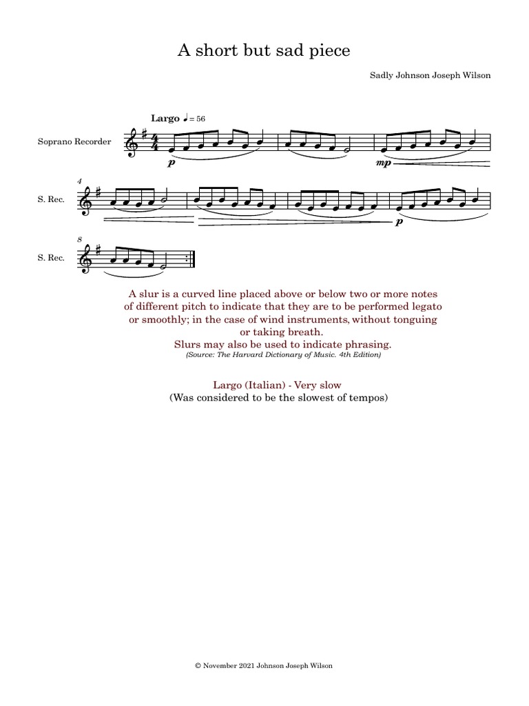 A Short But Sad Piece | PDF
