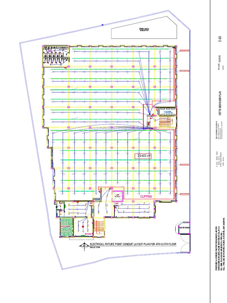 Electrical Fixture & Conduit Layout Plan For Ground To 5th Floor 12 ...
