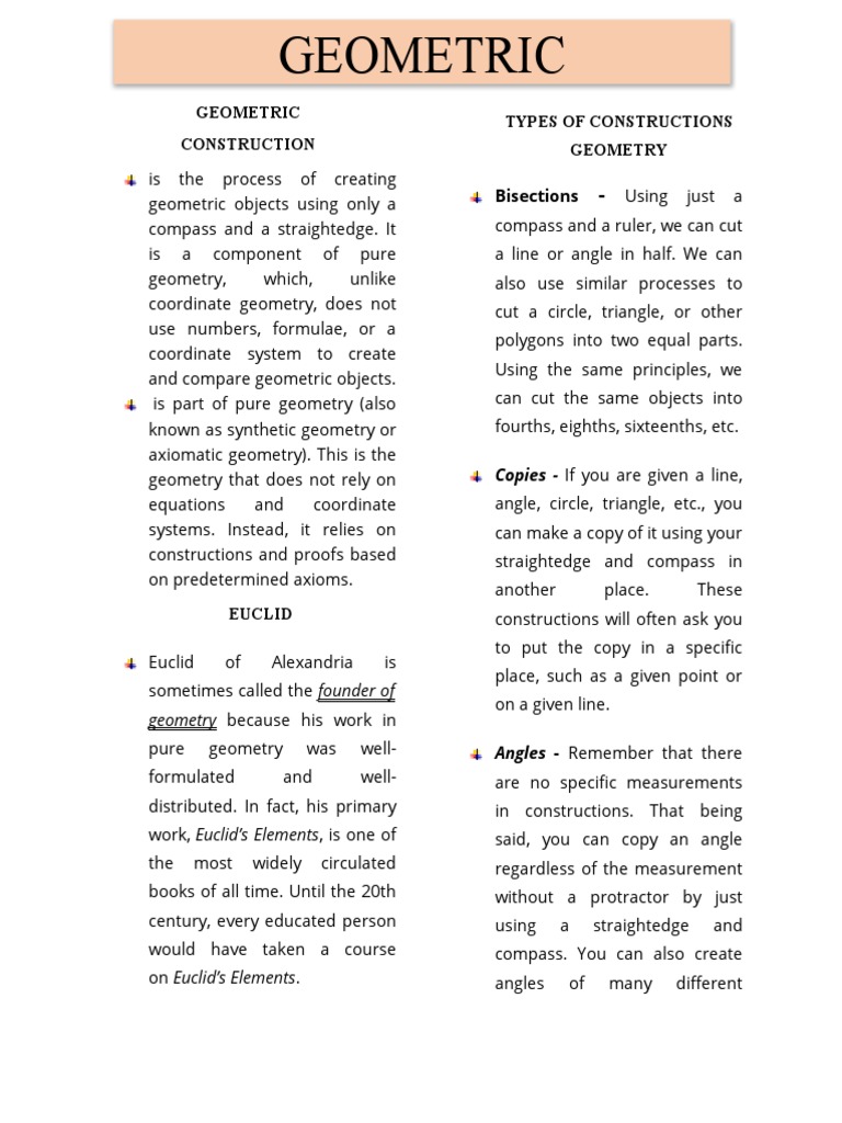 Geometric: Geometric Construction Types of Constructions Geometry ...