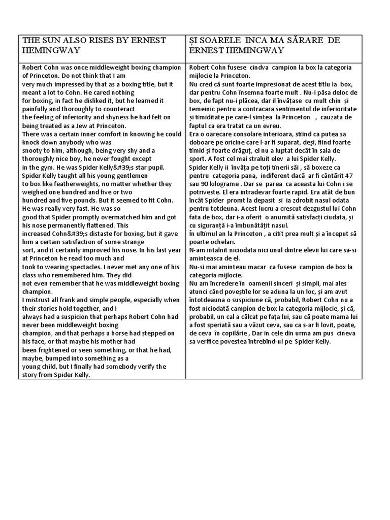 The Sun Also Rises by Ernest Hemingway | PDF