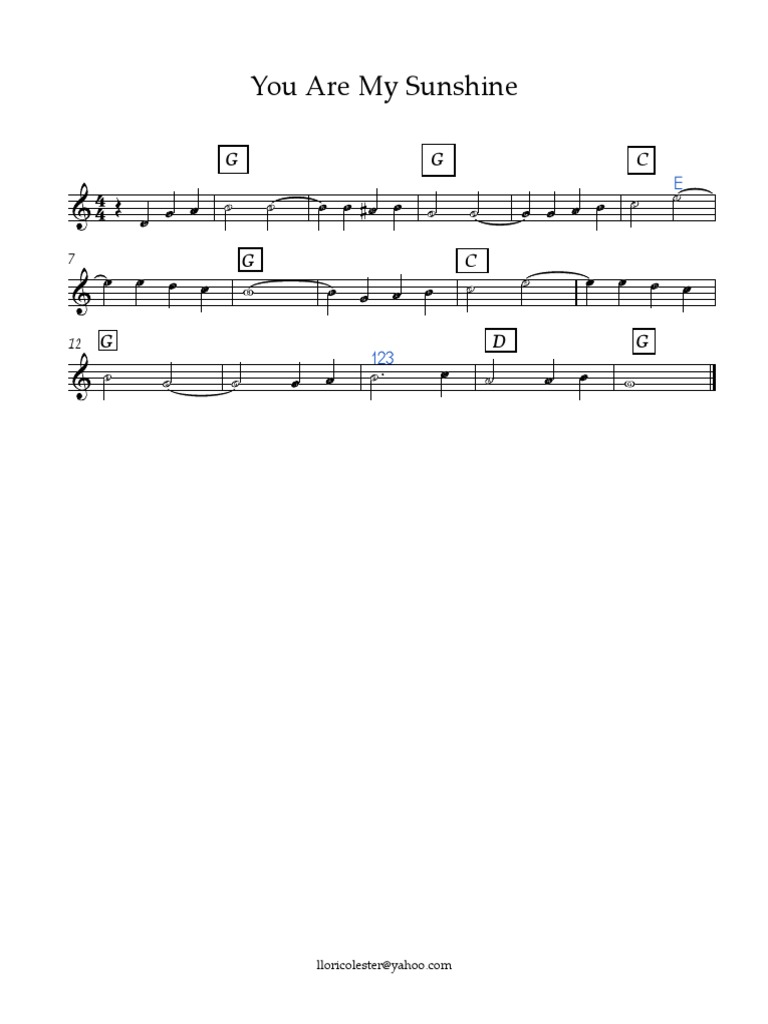 You Are My Sunshine Sheet Music | PDF