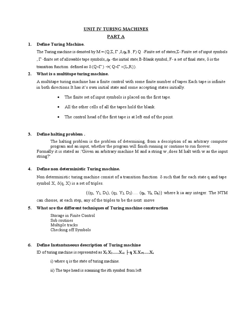 Unit IV Toc QB Ans | PDF | Grammar | Linguistics Unit IV Toc QB Ans | PDF | Grammar | Linguistics