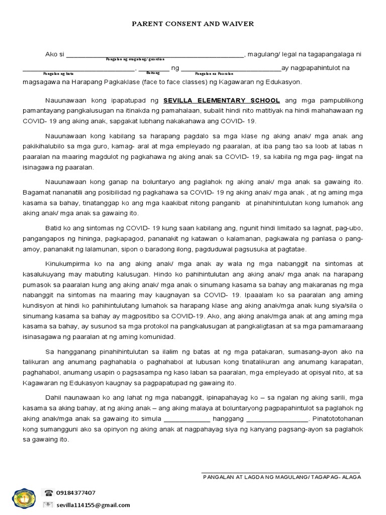 Parent Consent and Waiver | PDF