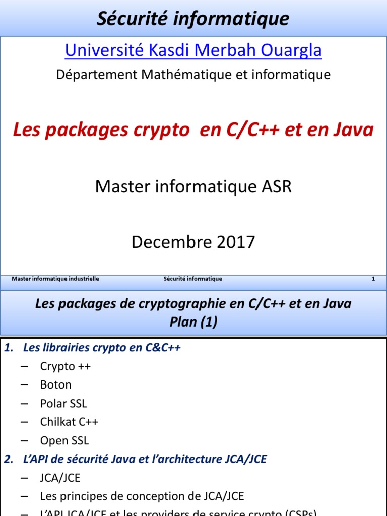 Packages Crypto | PDF | Classe (informatique) | Java (Langage de programmation)