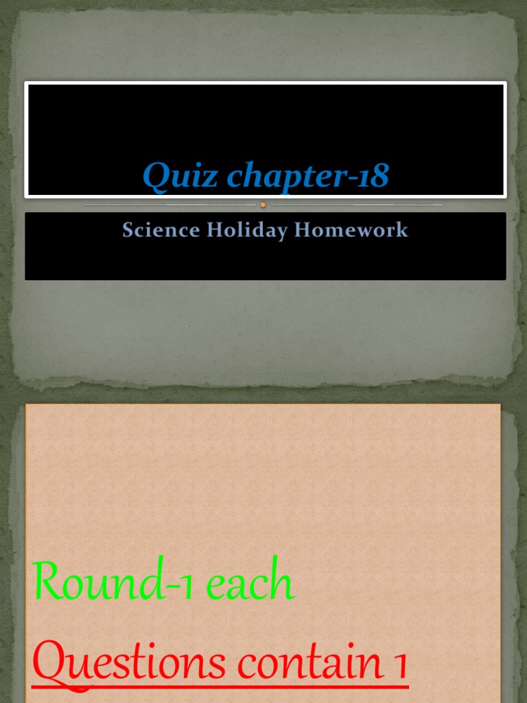 Science Holiday Homework | PDF