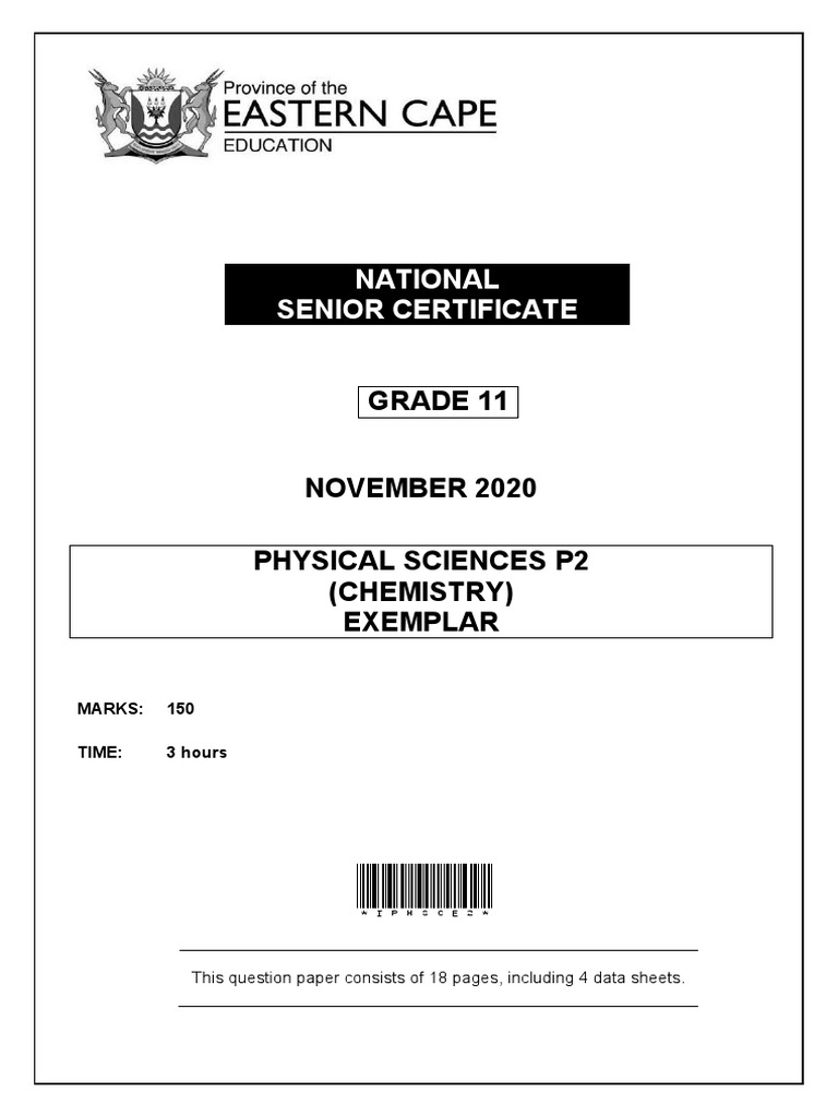 PHYS SCIENCES P2 GR11 MEMO NOV2020 English Exam Past Paper | PDF ...