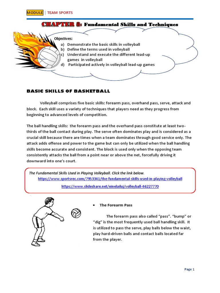 Chapter 8 Fundamental Skills and Techniques | PDF | Volleyball ...