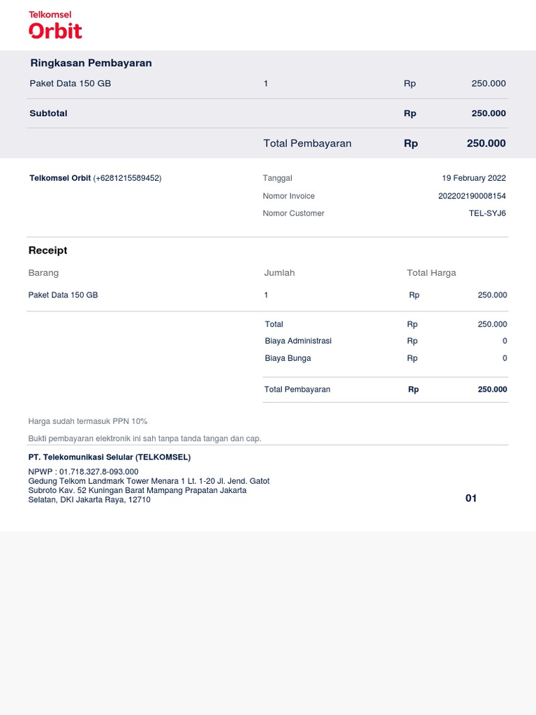 Ringkasan Pembayaran | PDF