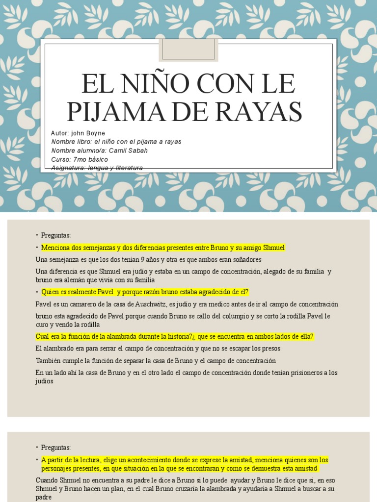 El Niño Con Le Pijama de Rayas | PDF